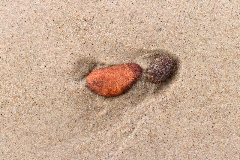 Pebble Stones in Fine Sea Sand Stock Photo - Image of outdoor, coast ...