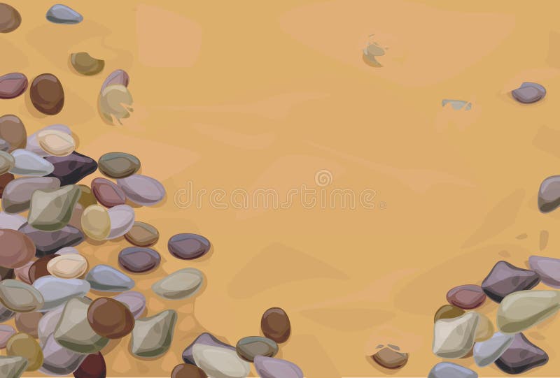 Pebble stones on sand stock vector. Illustration of seaside - 24018374