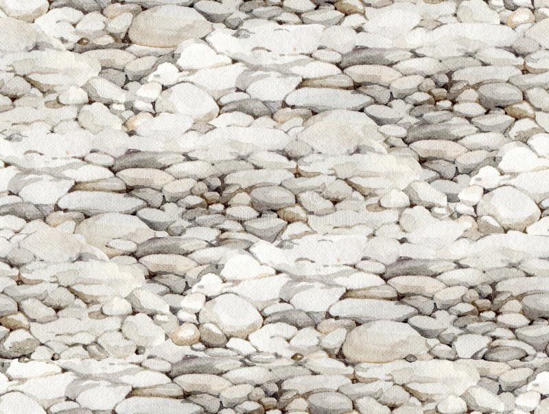 Pebble Surface Seamless Pattern. Watercolor Illustration Stock ...