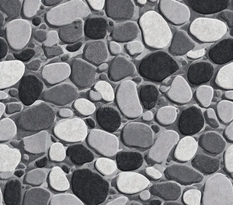 Pebble Texture Seamless Grey Black Stone Background Stock Illustration - Illustration of ...