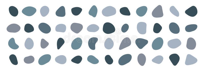 Pebble Vector Set. Cobble Stones Different Rounded Shapes Collection ...