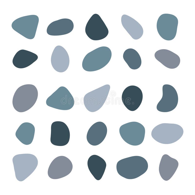 Pebble Vector Set. Cobble Stones Different Rounded Shapes Collection ...