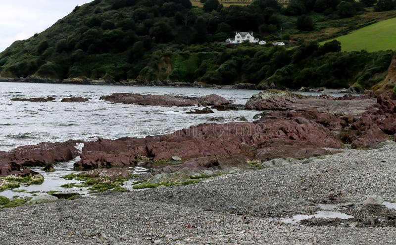 Pebbled Beach at Talland Bay in Cornwall Stock Image - Image of pebbled ...