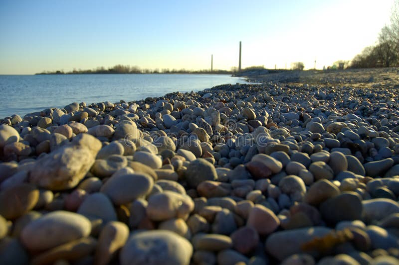 Pebbled Shoreline stock image. Image of late, shorelines - 97065