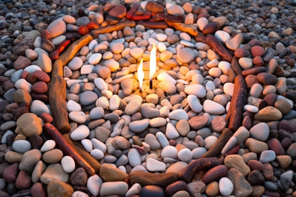 Pebbles Arranged in a Circle for a Makeshift Fire Pit Stock Photo ...
