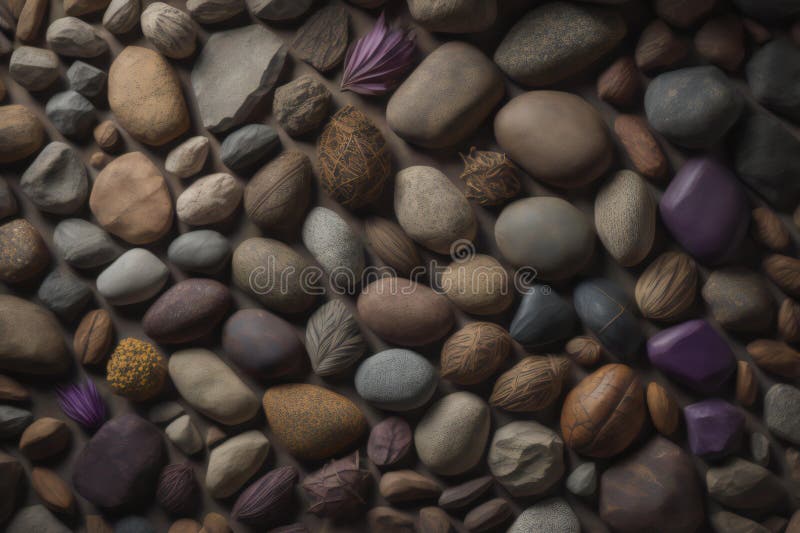 Pebbles Background. Colorful Pebble Stones Texture Stock Illustration ...