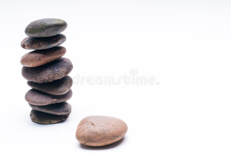 Pebbles Balance, Arrangement on the White Background Stock Image ...