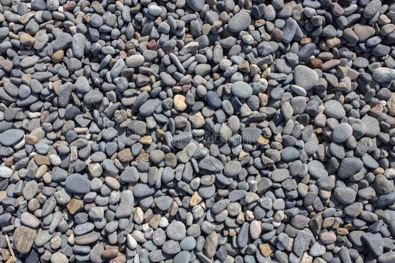 Pebbles on a Beach Background in Various Shapes, Sizes and Colours ...