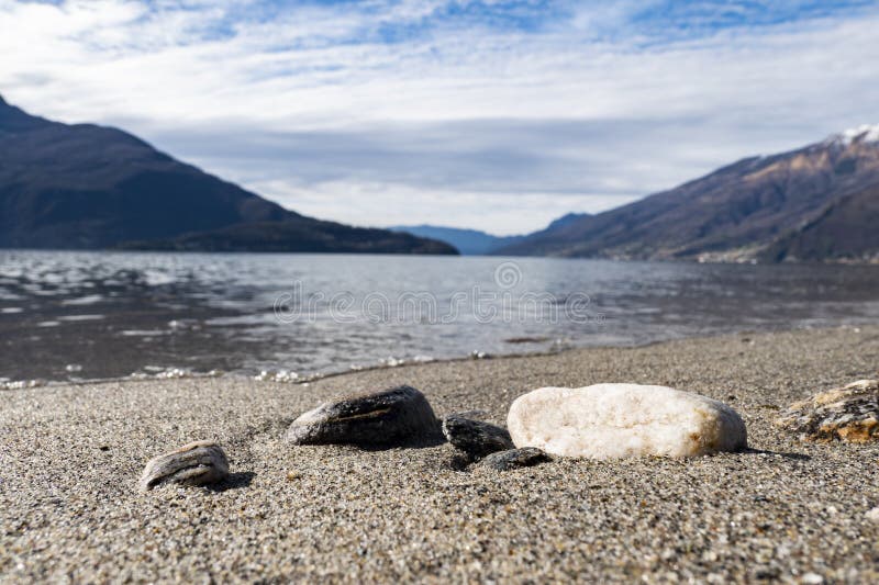 Pebbles on a Beach of Lake Como Stock Photo - Image of loneliness ...