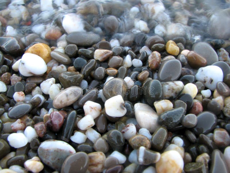 Pebbles Beach Sand Sea Summer Stock Photo - Image of shallows, pebbles ...