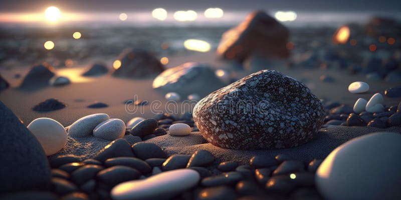 Pebbles on the Beach: a Serene Landscape for Your Next Project. Stock ...