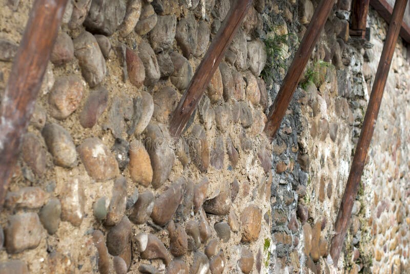 Pebbles built the wall stock illustration. Illustration of symmetrical ...