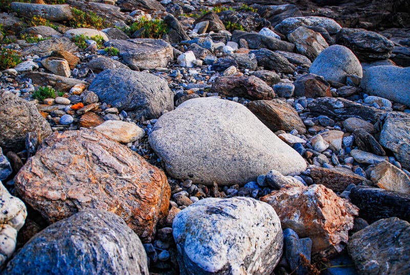 Pebbles on the Coast of the Atlantic Ocean Stock Photo - Image of ...