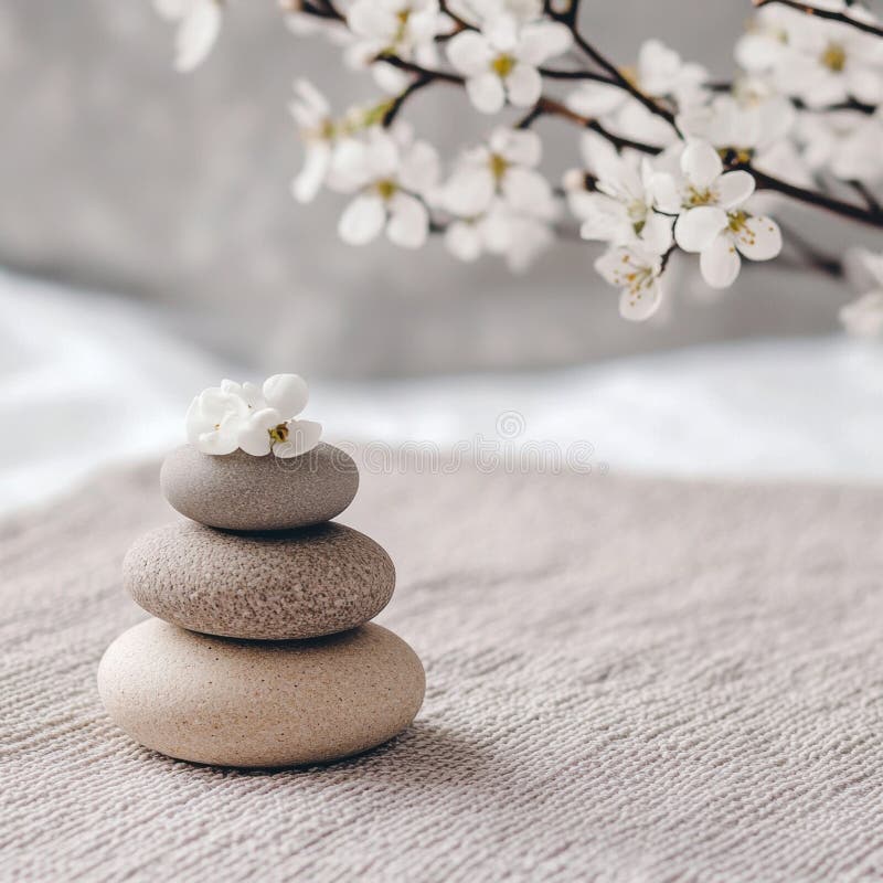 Pebbles Flower Fabric Closeup Stack Set Stock Illustration ...