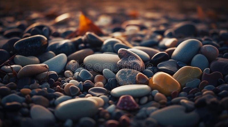 Pebbles Laying on Seashore Generative a Stock Illustration ...