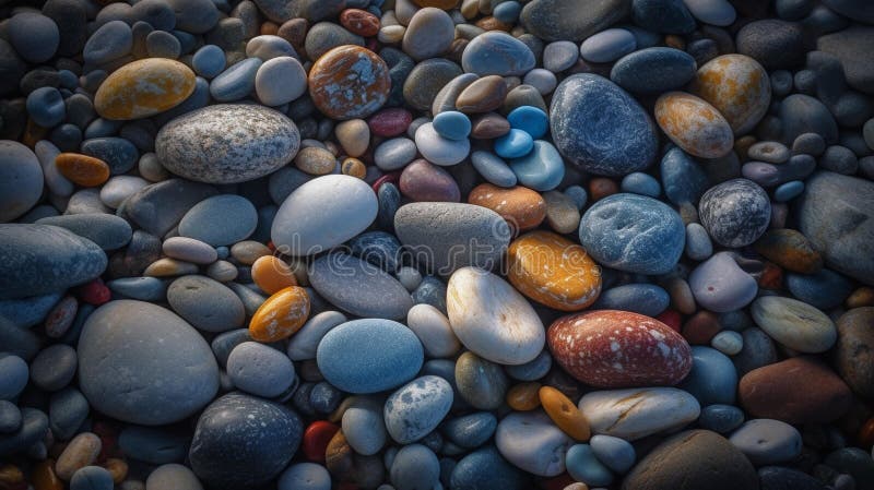 Pebbles Laying on Seashore Generative a Stock Illustration ...