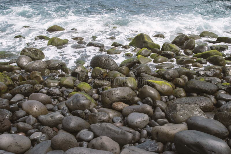 Pebbles ocean shore stock image. Image of pebbles, shore - 156401839