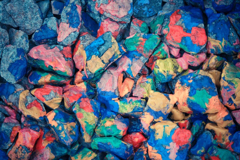 Pebbles Painted Colored Paints in Bright Stock Image - Image of ...