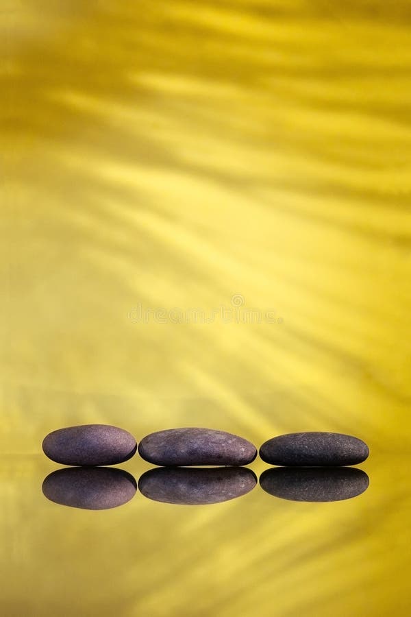 Pebbles, Palm Leaf, Reflection. Calm and Relax Concept Stock Photo ...
