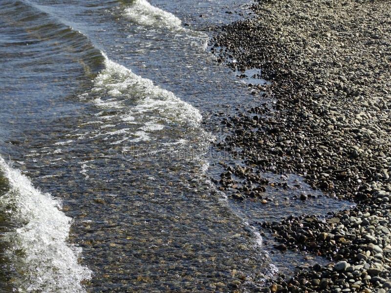 Pebbles on the river Bank stock photo. Image of water - 129673748