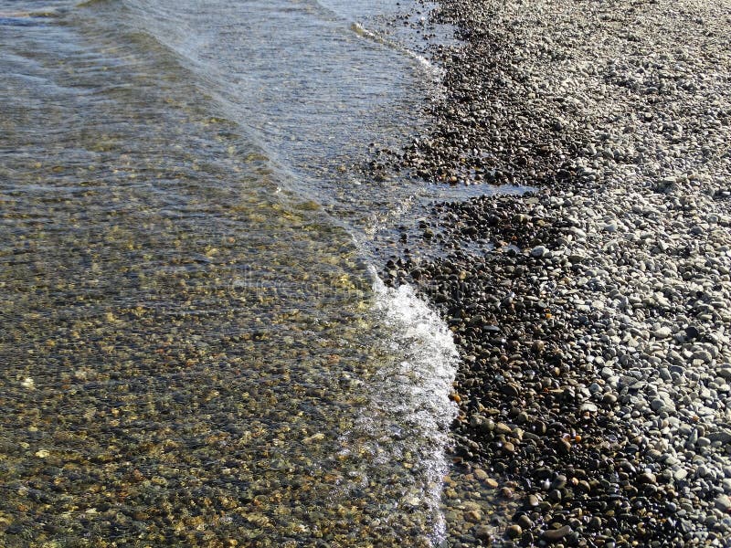 Pebbles on the river Bank stock image. Image of nature - 129673871