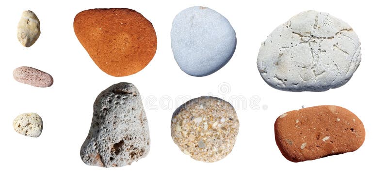 Pebbles Rocks Colors Cut Out Isolated for Background Stock Photo ...