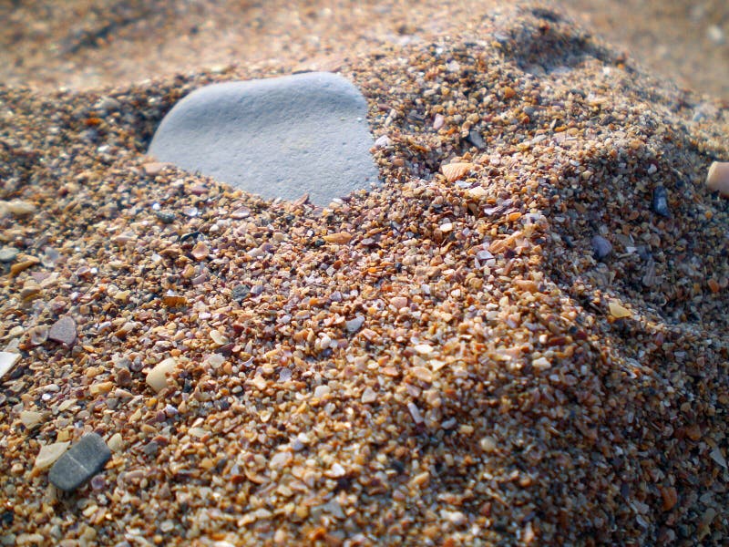Pebbles in the Sand on the Beach Stock Image - Image of sand, rest ...