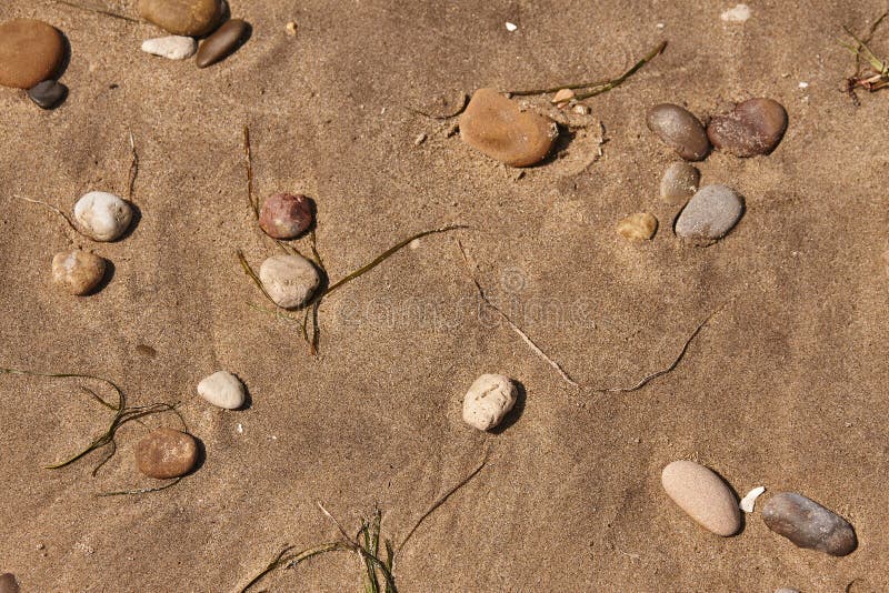 Pebbles on Sand 2 stock photo. Image of natural, seascape - 161089144