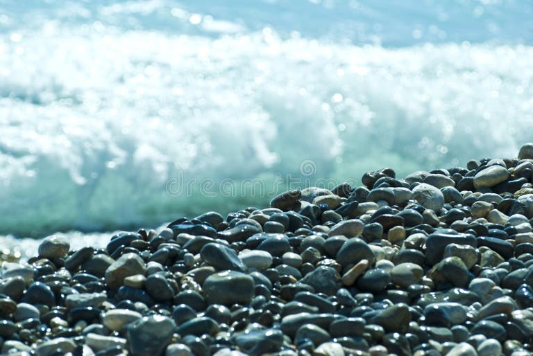 Pebbles and sea stock image. Image of peace, holiday - 13765129