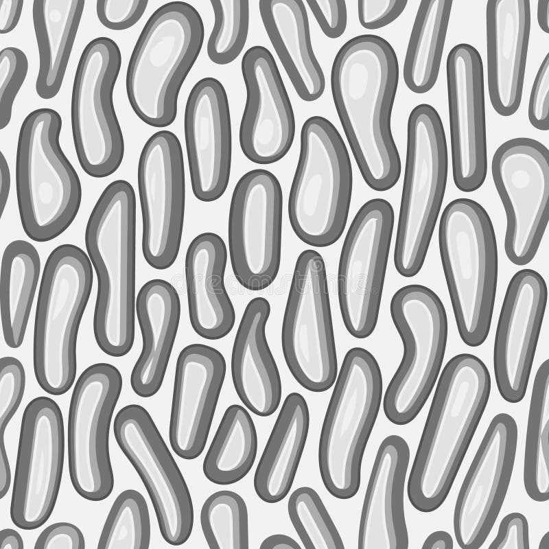 Pebbles Seamless Pattern on White Background. Black Stones Seamless ...