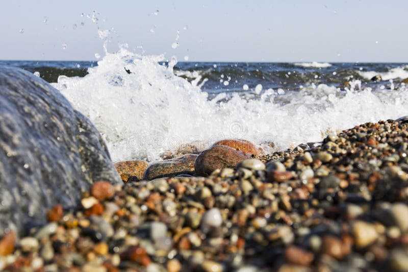 Pebbles on the Seashore in Close-up. a Rocky Beach. Stones in Close-up ...