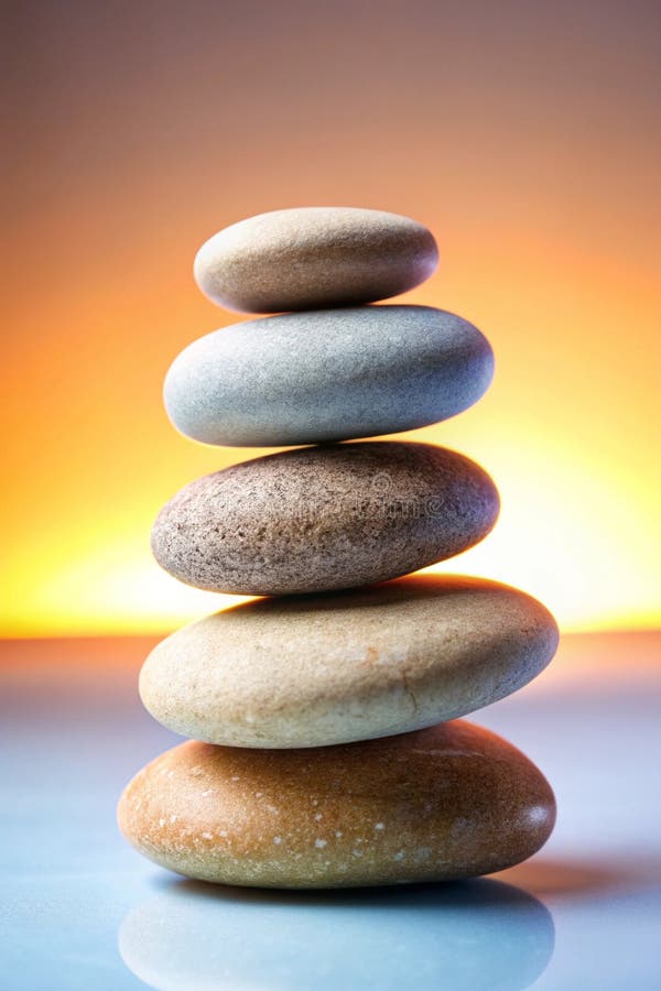 Pebbles Stack Against Gradient Background Stock Illustration ...