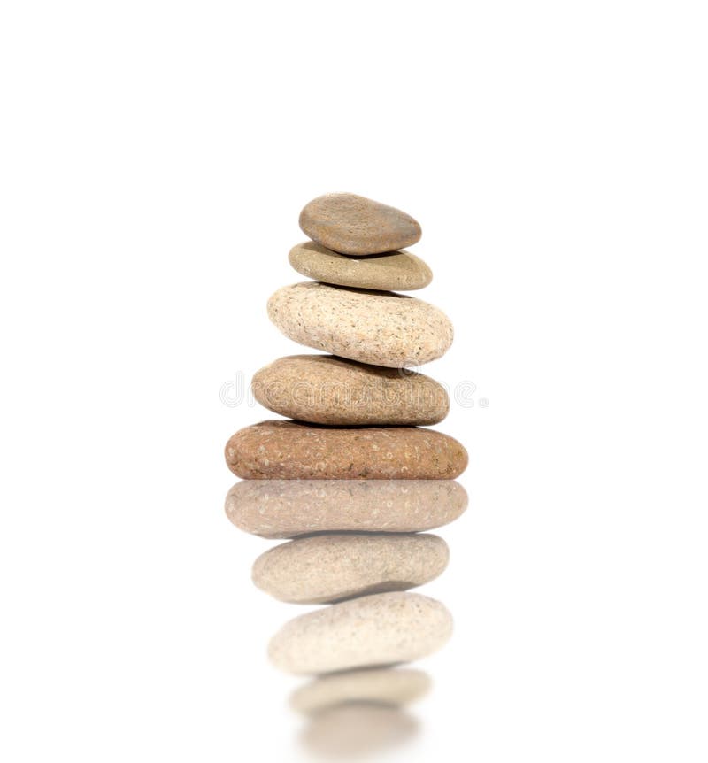 Pebbles Stack in Peaceful Evening Stock Photo - Image of blue, relax ...