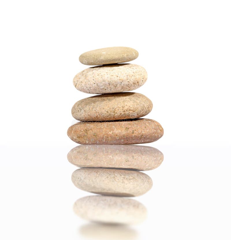 Pebbles Stack in Peaceful Evening Stock Photo - Image of blue, relax ...