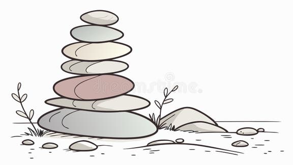 Pebbles Stacked High Balance Stability Nature, Vector Design Generative ...