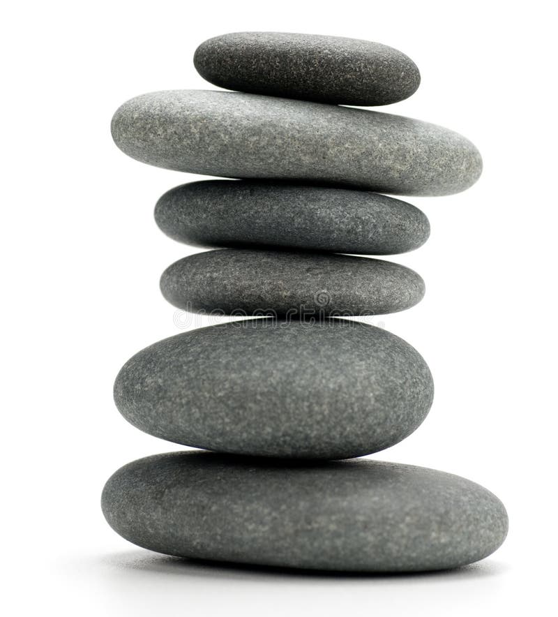 Pebbles Stacked Isolated on White Stock Photo - Image of balanced ...