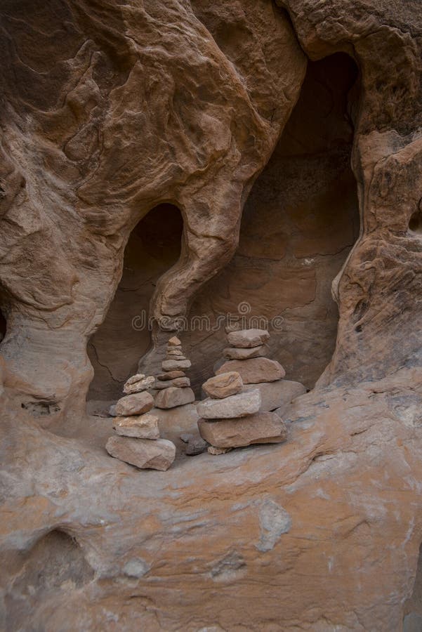 Pebbles Stacks in the Sandstone Stock Photo - Image of sandstone ...