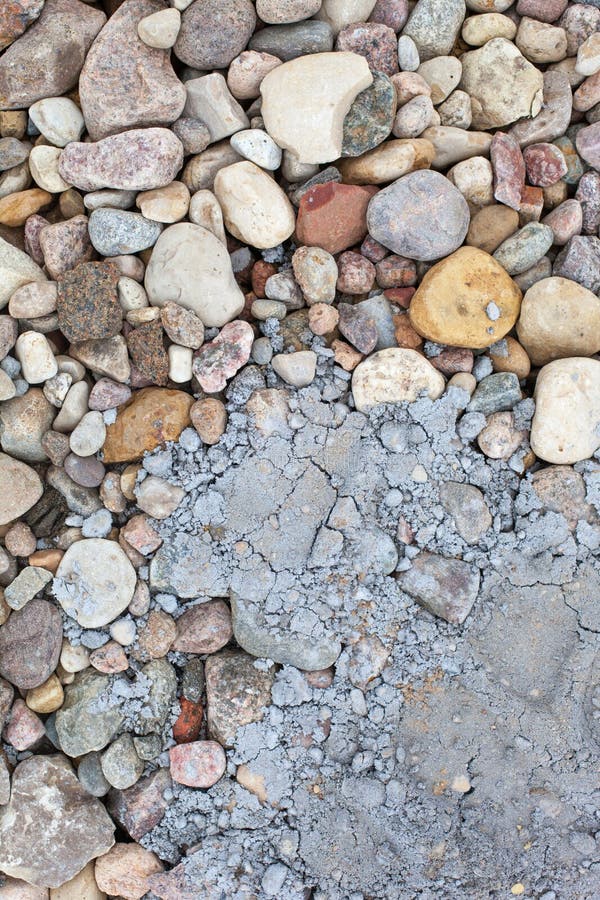 Pebbles Stained with Cement. Stock Photo - Image of building, close ...