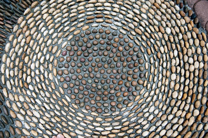 Pebbles Stone Pattern on the Floor. Stock Image - Image of decorative ...