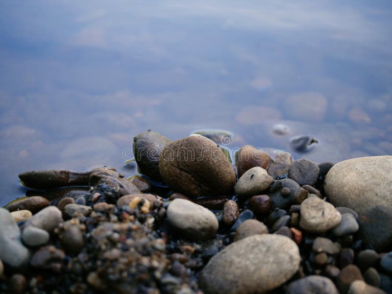Pebbles and Stones at Side of Stream Stock Image - Image of pebbles ...