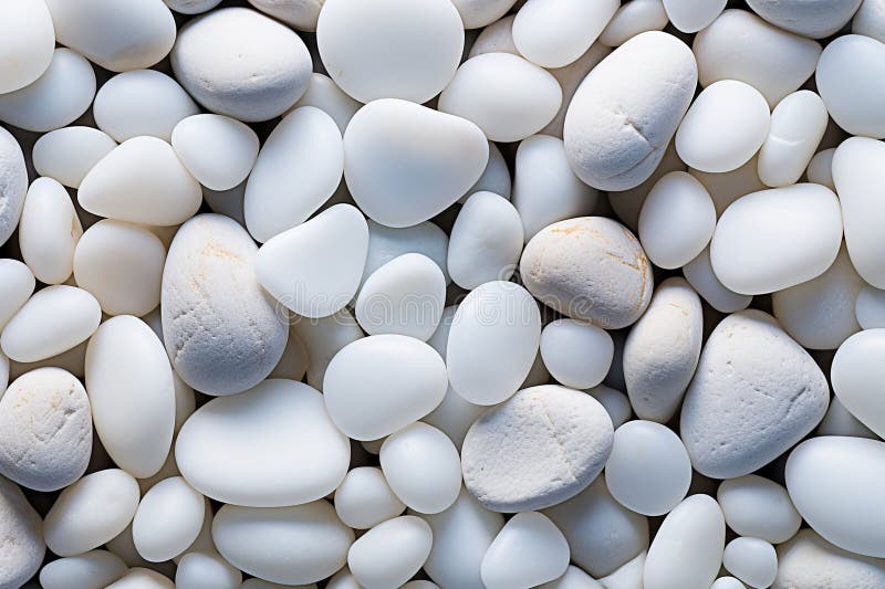 Pebbles Texture Background, Closeup White Smooth Stones Stock ...