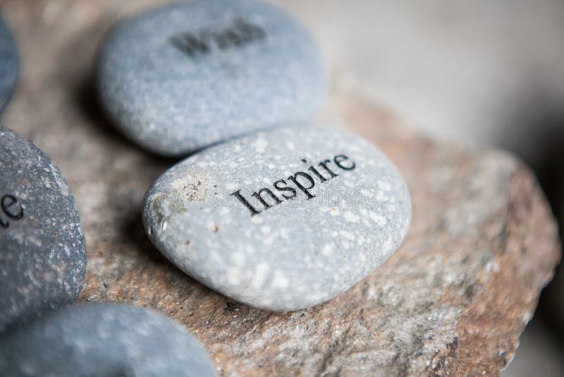 Pebbles with words stock image. Image of inspiration - 70156477