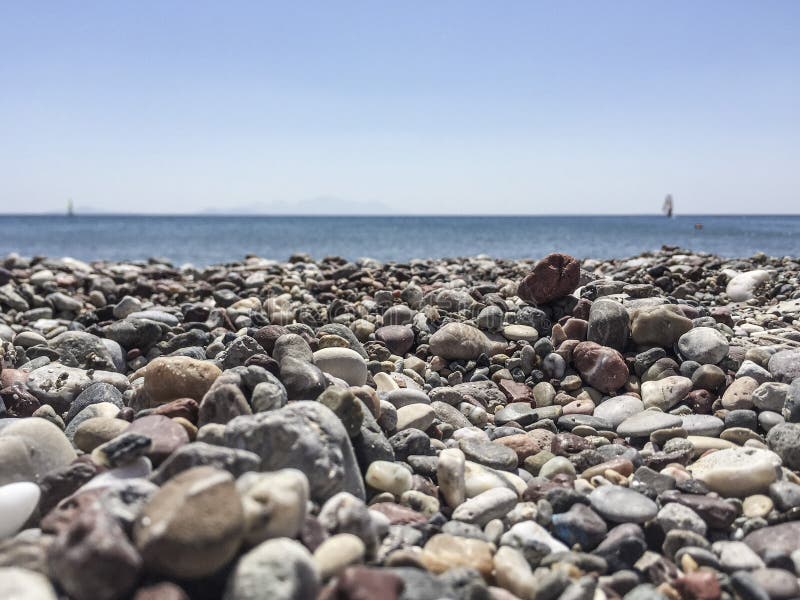 A pebbly beach stock photo. Image of landscape, shore - 86658052