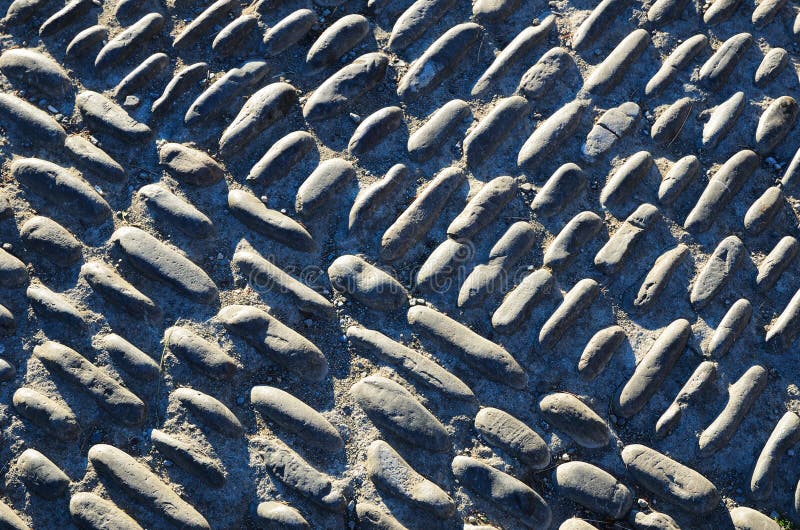 Pebbly Pavement of the Ancient Road Stock Image - Image of shingly ...