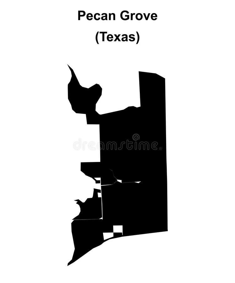Pecan Grove outline map stock vector. Illustration of detailed - 357648157