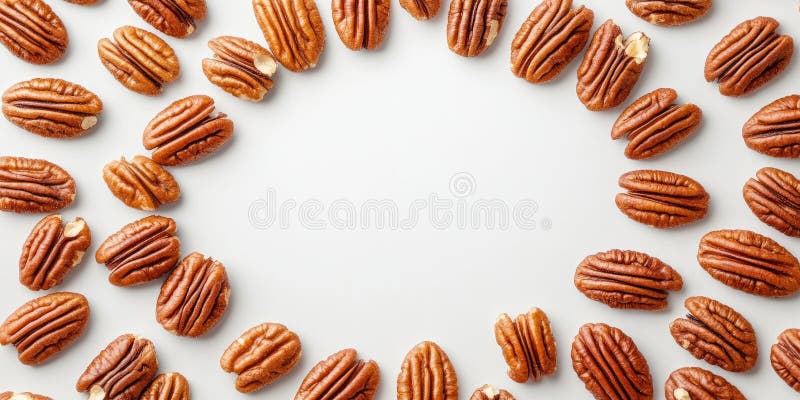 Pecan Nut Arrangement in Circular Pattern for Culinary and Design ...