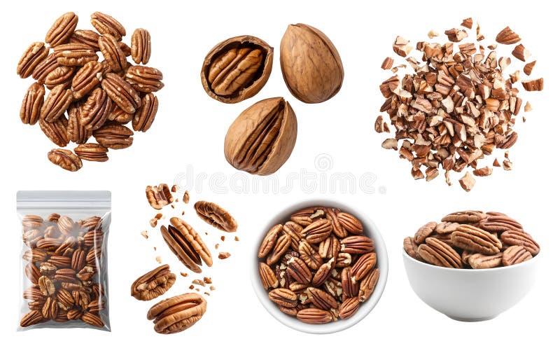 Pecan Pecans Nut Seed Fruit, Many Angles Pile Bowl Stack, with Husk ...