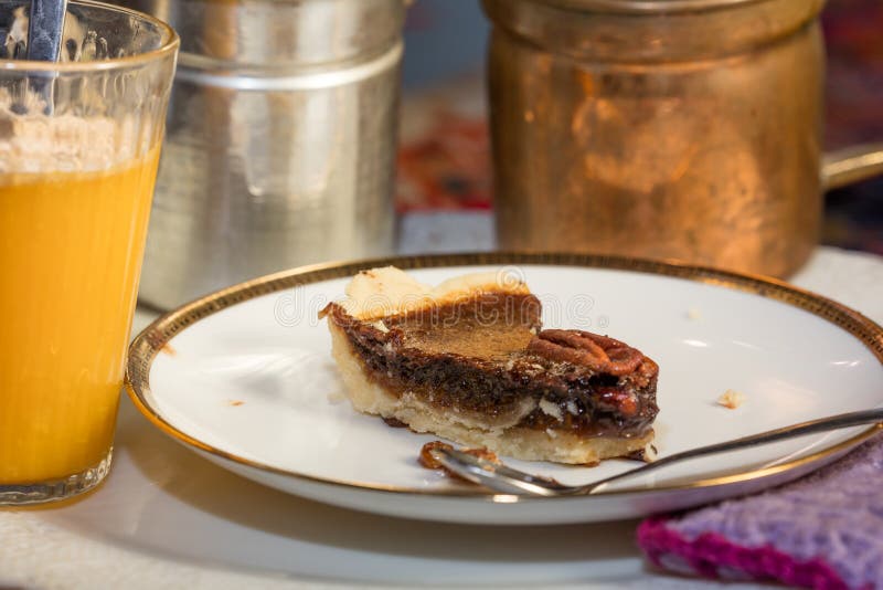 Pecan pie, fall dessert stock image. Image of snacks - 195873573