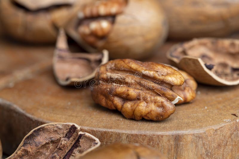 Pecan in a Shell on the Table Stock Image - Image of natural, shell ...