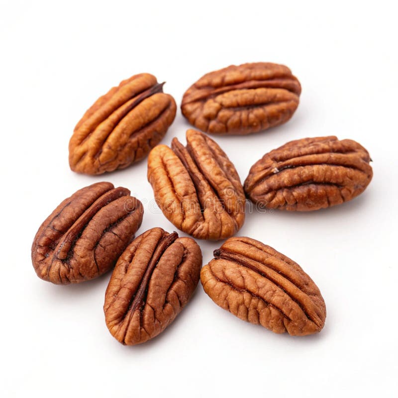 Pecans Isolated on White Background Stock Illustration - Illustration ...